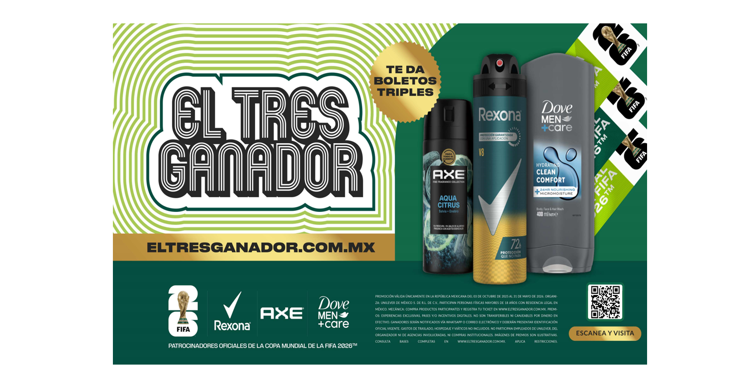 REXONA, AXE Y DOVE REGALAN 184 PASES TRIPLES PARA PARTIDOS DE LA COPA ...